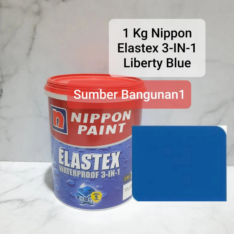 Cat Tembok biru tua Liberty Blue 1 kg nippon elastex exterior interior ...