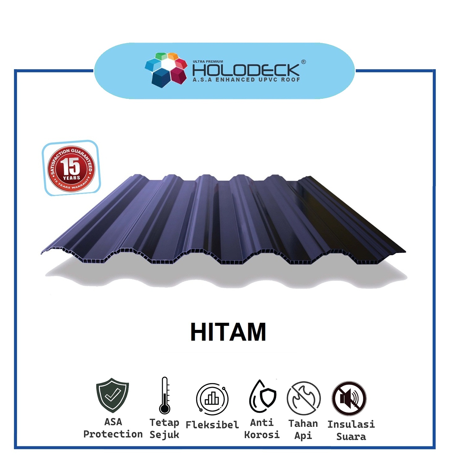 Atap UPVC | Holodeck ASA Doff warna Hitam 4 meter - Kota Surabaya Jawa Timur | Lazada Indonesia