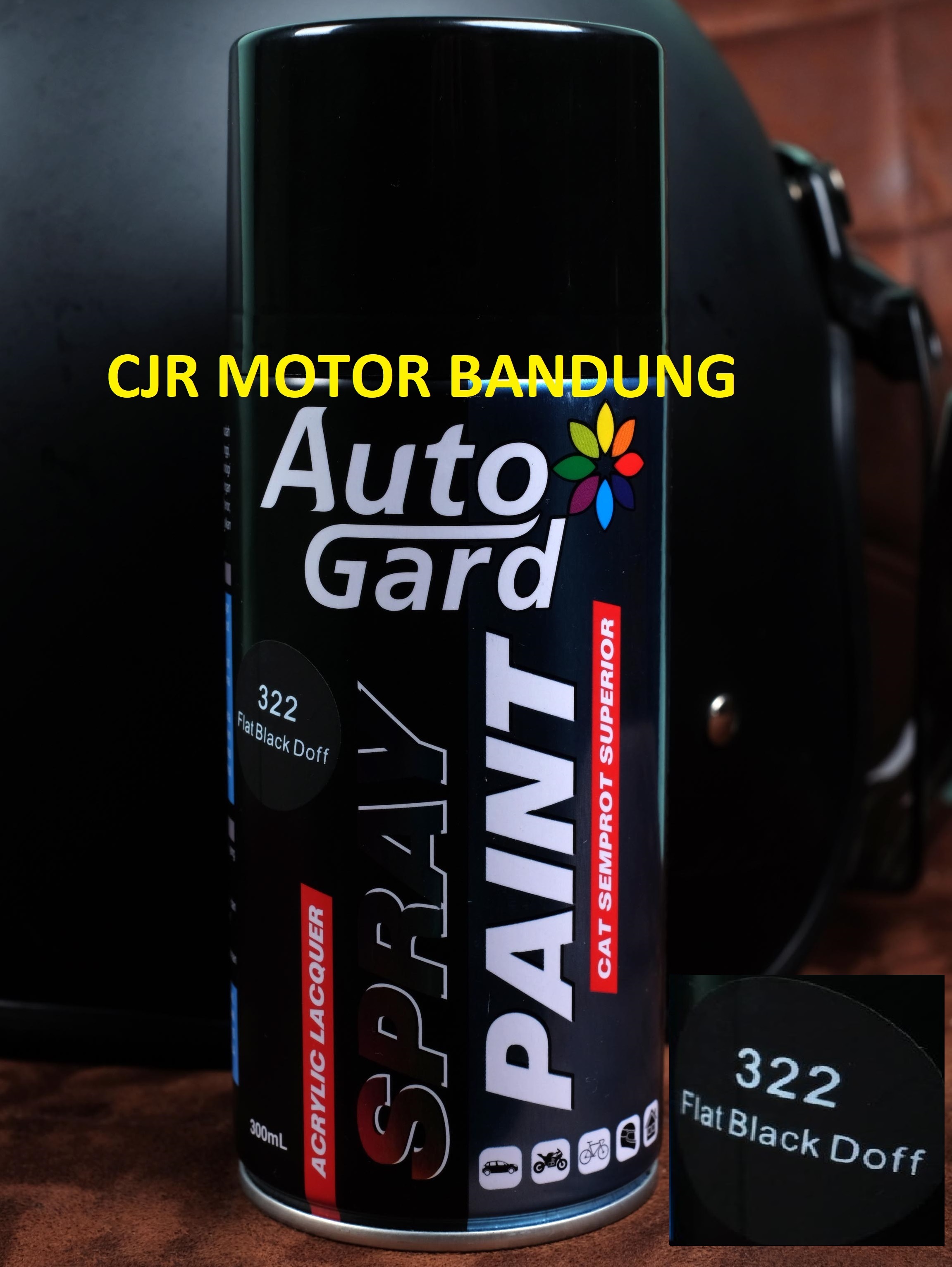 CAT SEMPROT AUTOGARD 300 mL Spray Paint Warna Hitam Black Doff 322 Dof ...