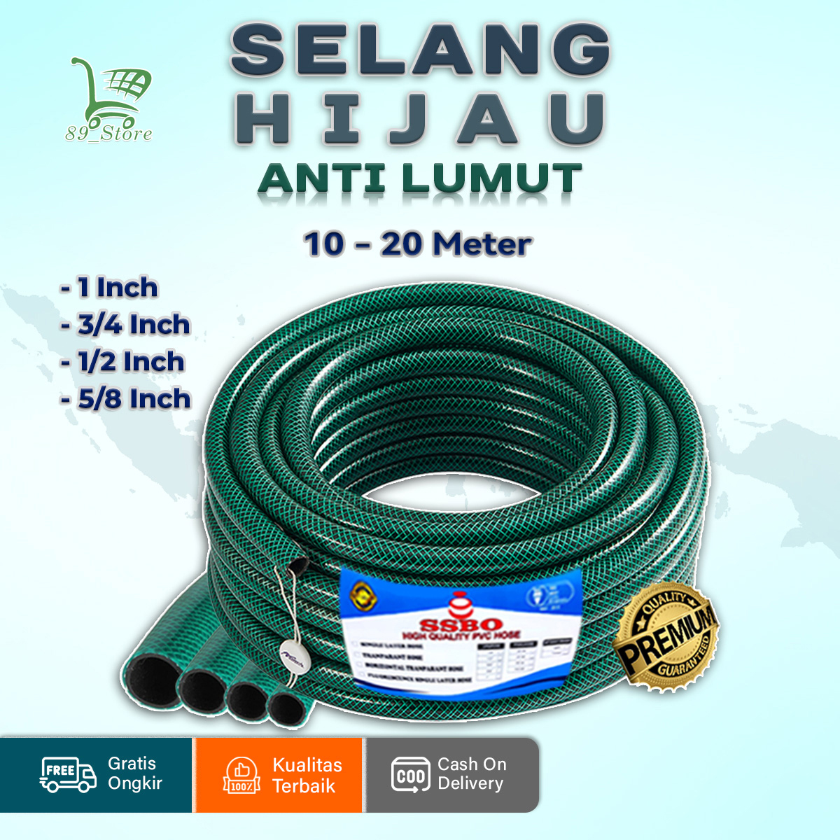 SELANG AIR 20 METER 1 ROL 1/2 5/8 3/4 1 INCH / SELANG TAMAN / SELANG ...