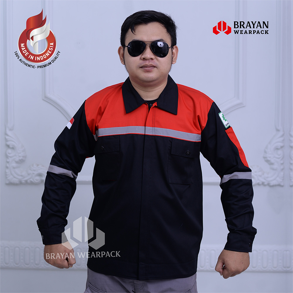 Baju Wearpack Safety Kemeja Kerja Pakaian Kerja Lapangan Proyek APD K3 ...