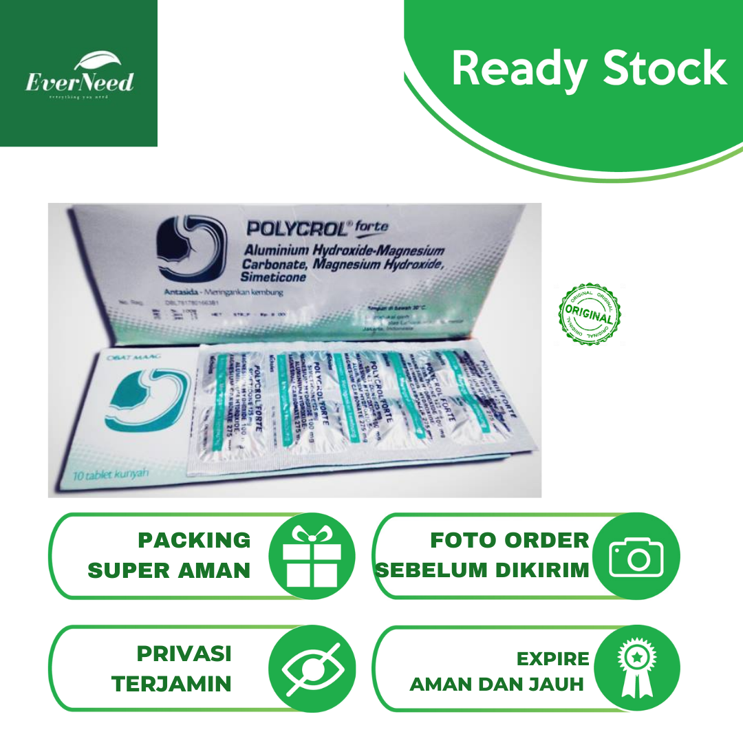 Polycrol Forte per strip 10 tablet kunyah | Lazada Indonesia