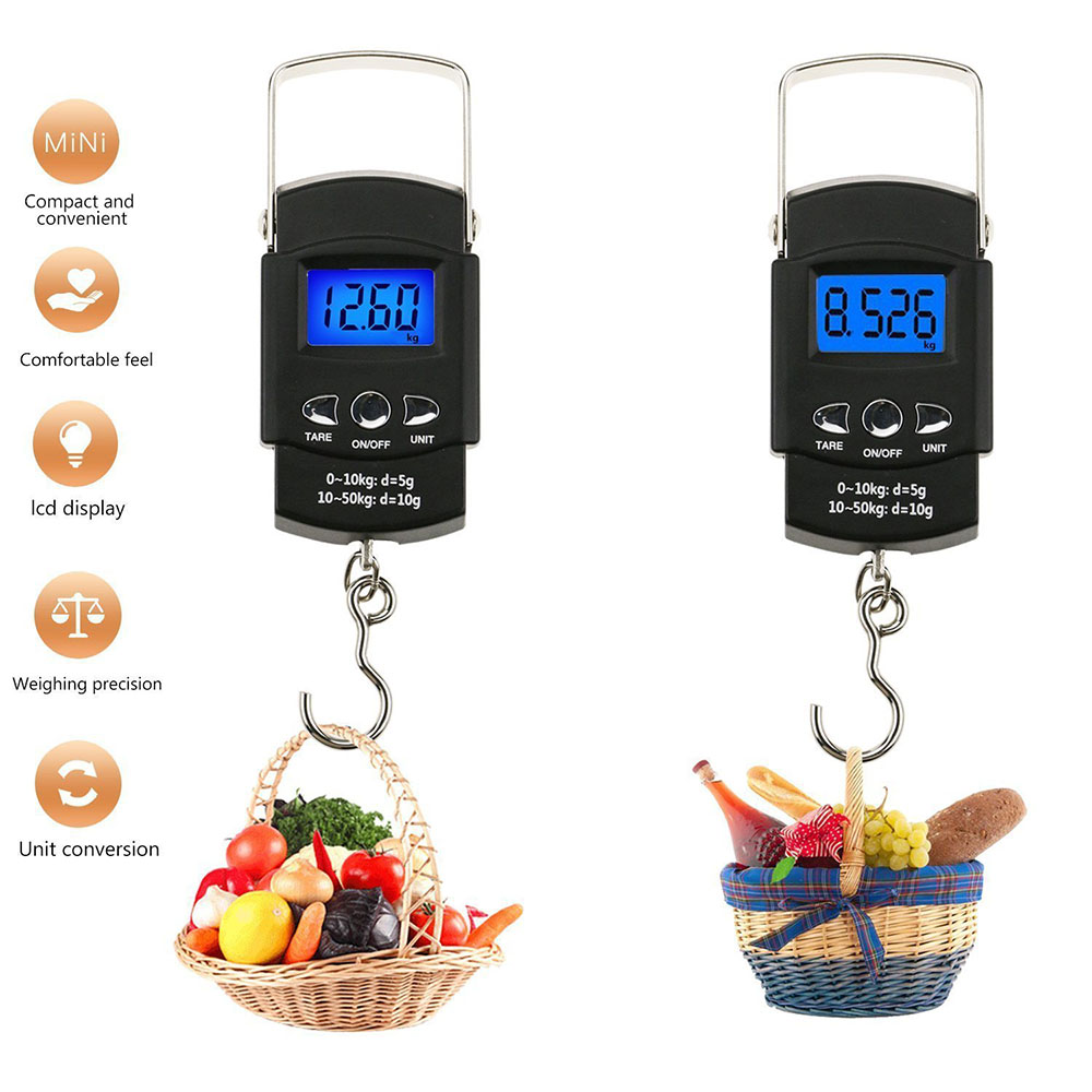 Dawo แบบพกพาอิเล็กทรอนิกส์เครื่องชั่งตะขอแขวนพร้อมจอแสดงผล LCD - Jinsla ...