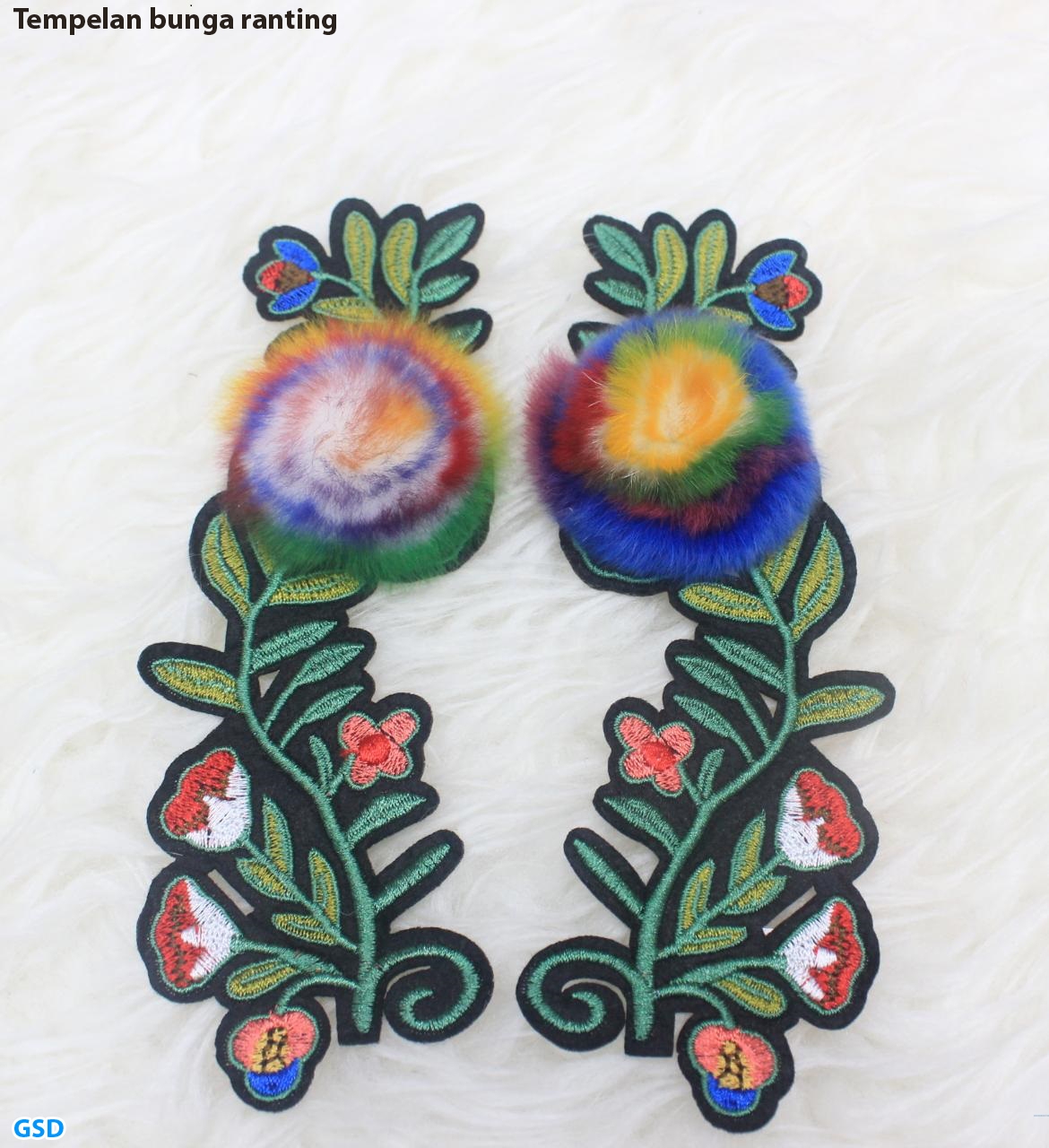 GSD - patch bunga tempelan baju bordir / emblem baju / emblem bordir ...