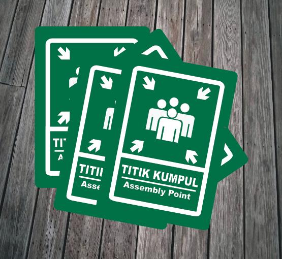 Akrilik sign Titik Kumpul / Assembly Point 20x30 2mm Vynil laminated ...