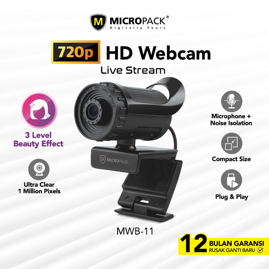 Micropack MWB 11 Web Cam HP720p HD Webcam Microphone MWB11 with ...