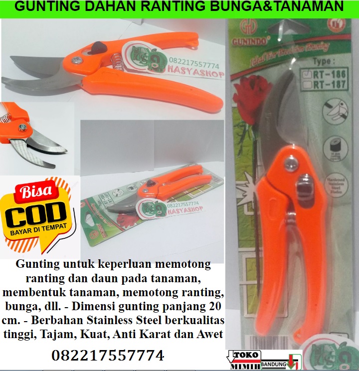 Gunting ranting dahan pohon merk Gunindo Rt-186 gunting bunga gunting ...