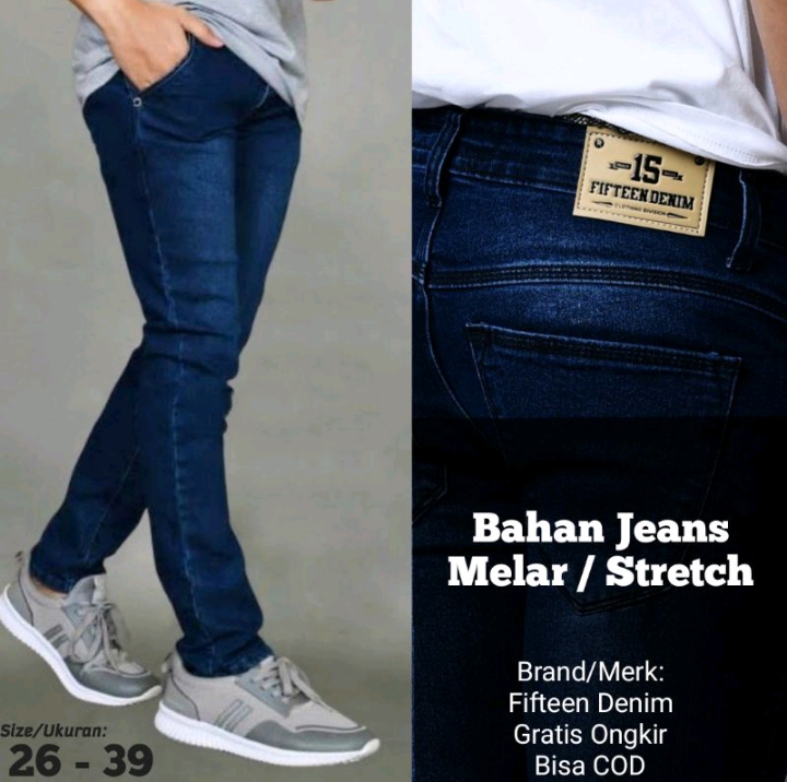 TURUN HARGA - Celana Jeans Pria Lelaki Dewasa Hitam Pensil Slimfit Slim Fit Slimpit Slim Pit ...