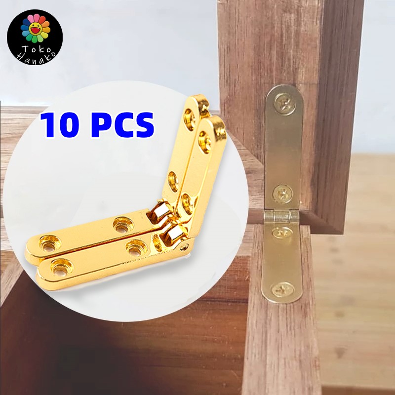 10 buah/tas Engsel 90 Derajat Bahan Zinc Alloy Engsel pivot Engsel siku ...