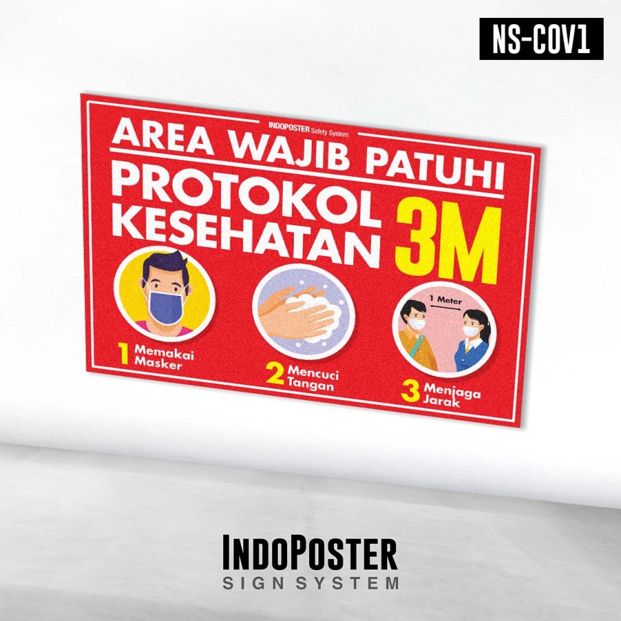 Stiker Safety Sign K3 Patuhi Protokol Kesehatan 3M | Lazada Indonesia