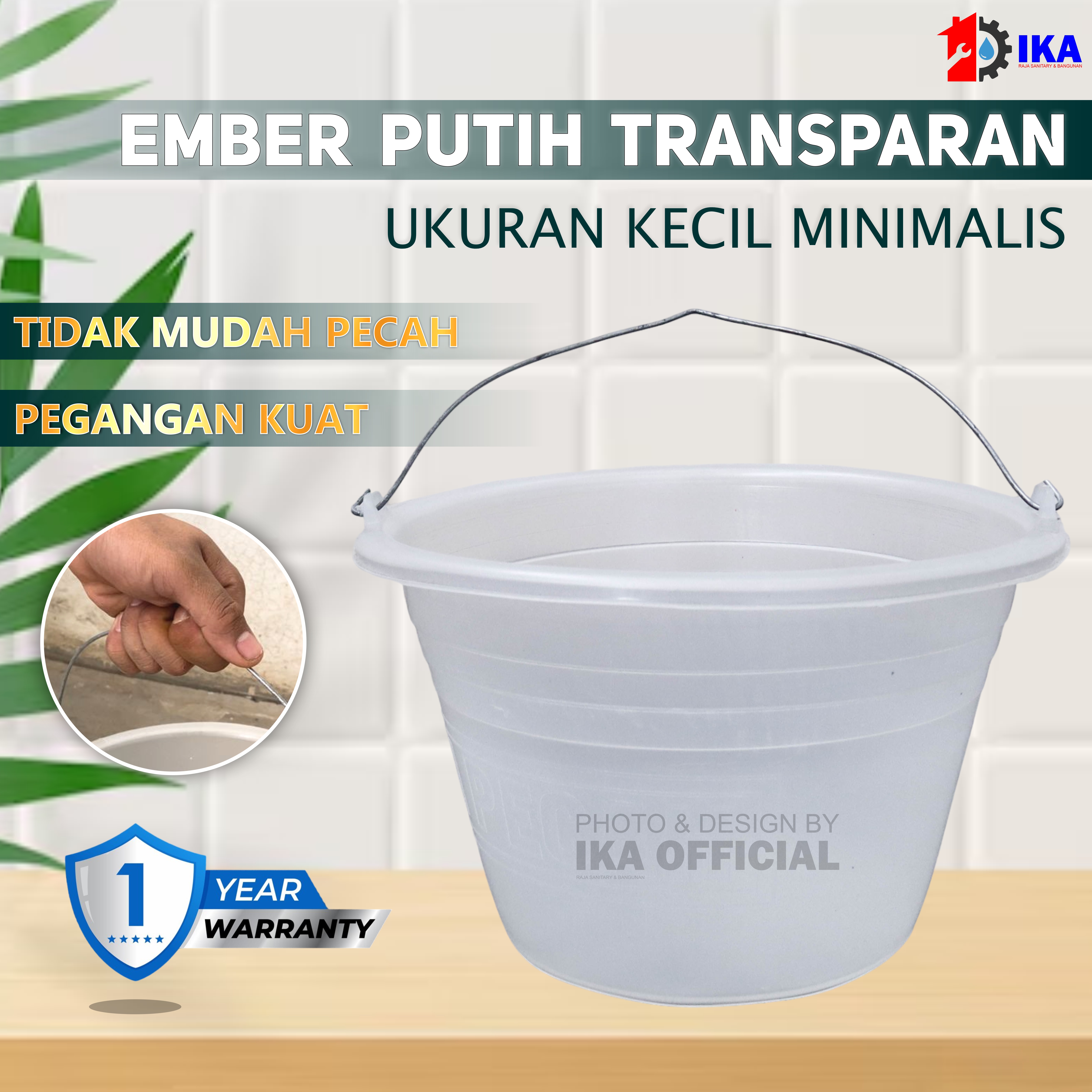 Ember Plastik WARNA KECIL Transparan Putih Bening Ember Cor Anti Pecah ...