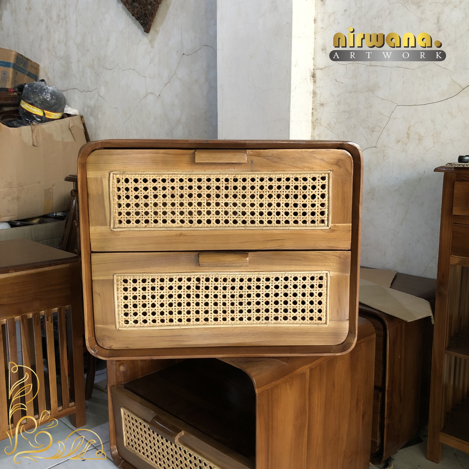 Meja Nakas model Retro simple minimalis 2 laci | Lazada Indonesia