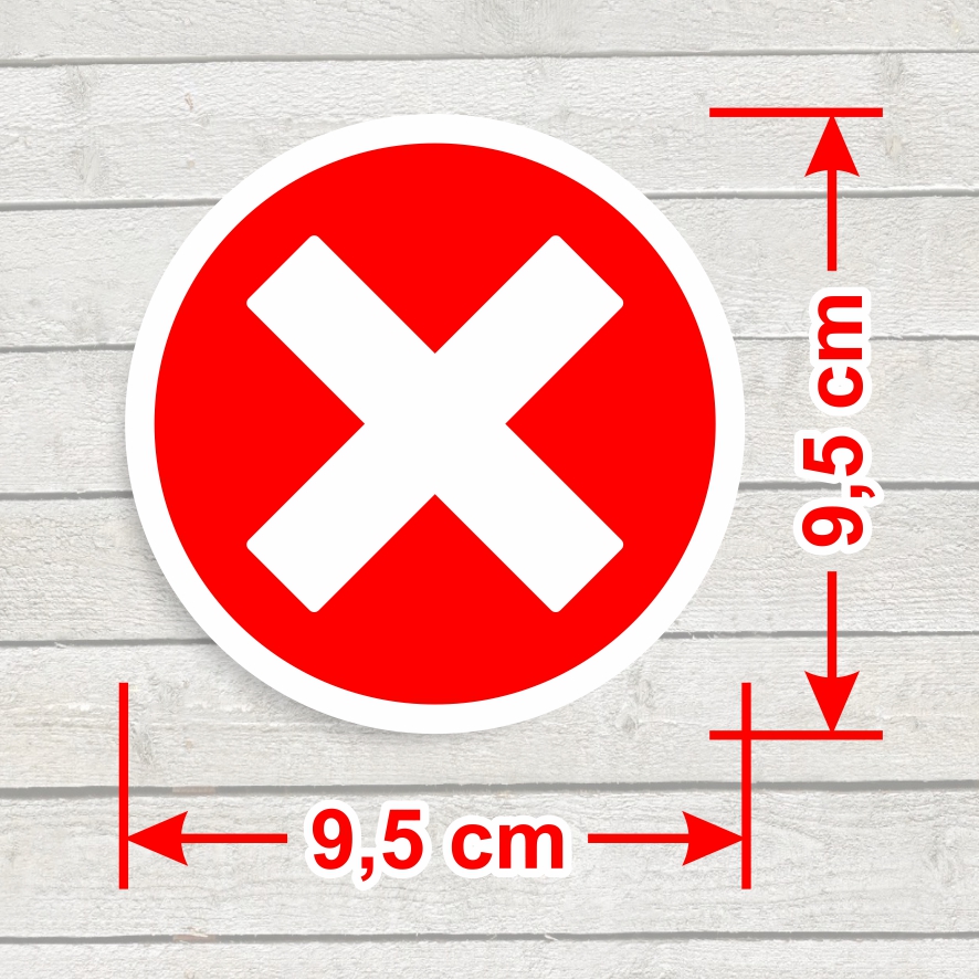 Stiker Label Sign Marka Centang Silang Bundar Sticker Round Check Cross ...