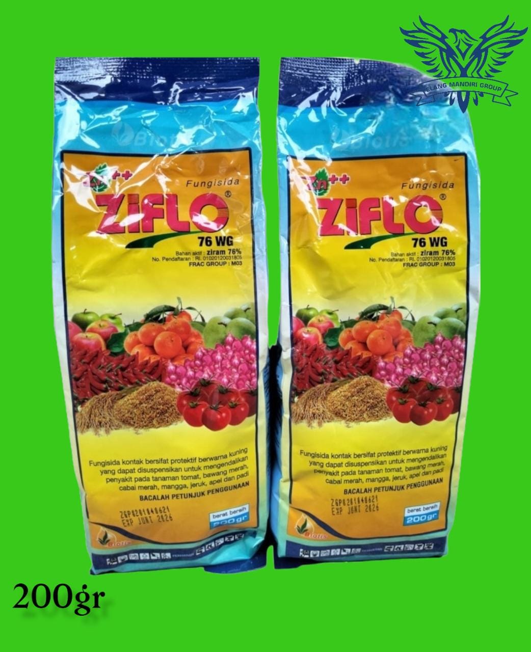 Fungisida Ziflo 76wg 200 Gram Plus Zink ++ Bahan Aktif Ziram 76% ...