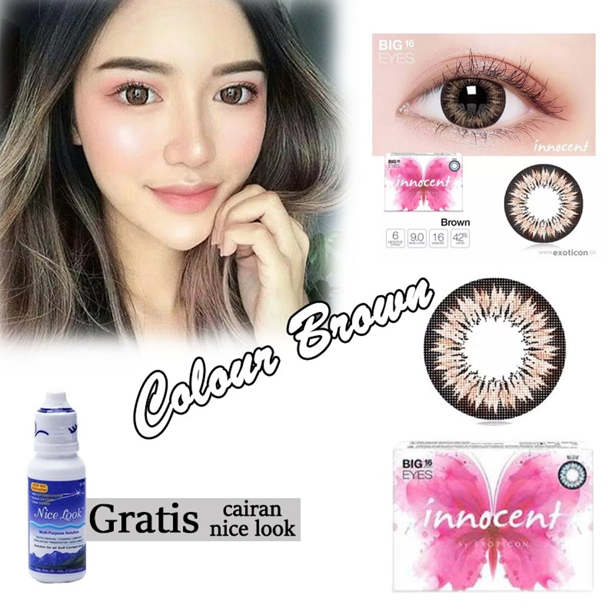 [READY-JKT] Satu Paket Softlens X2 Innocent Normal Big Eyes 16MM ...