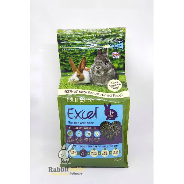 Burgess Excel Junior and dwarf rabbits 2kg makanan kelinci | Lazada ...