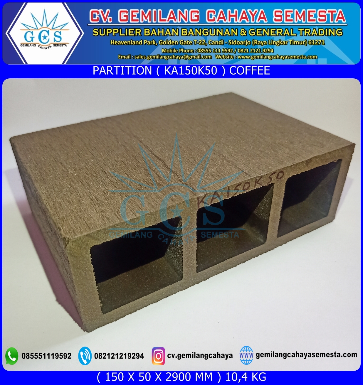 KA150K50 - Partisi WPC / Sekat WPC / Lantai WPC / Pagar WPC / Dinding ...