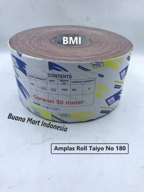 Amplas Roll Taiyo No 180 | Amplas Meteran Grit 180 | Amplas Besi ...