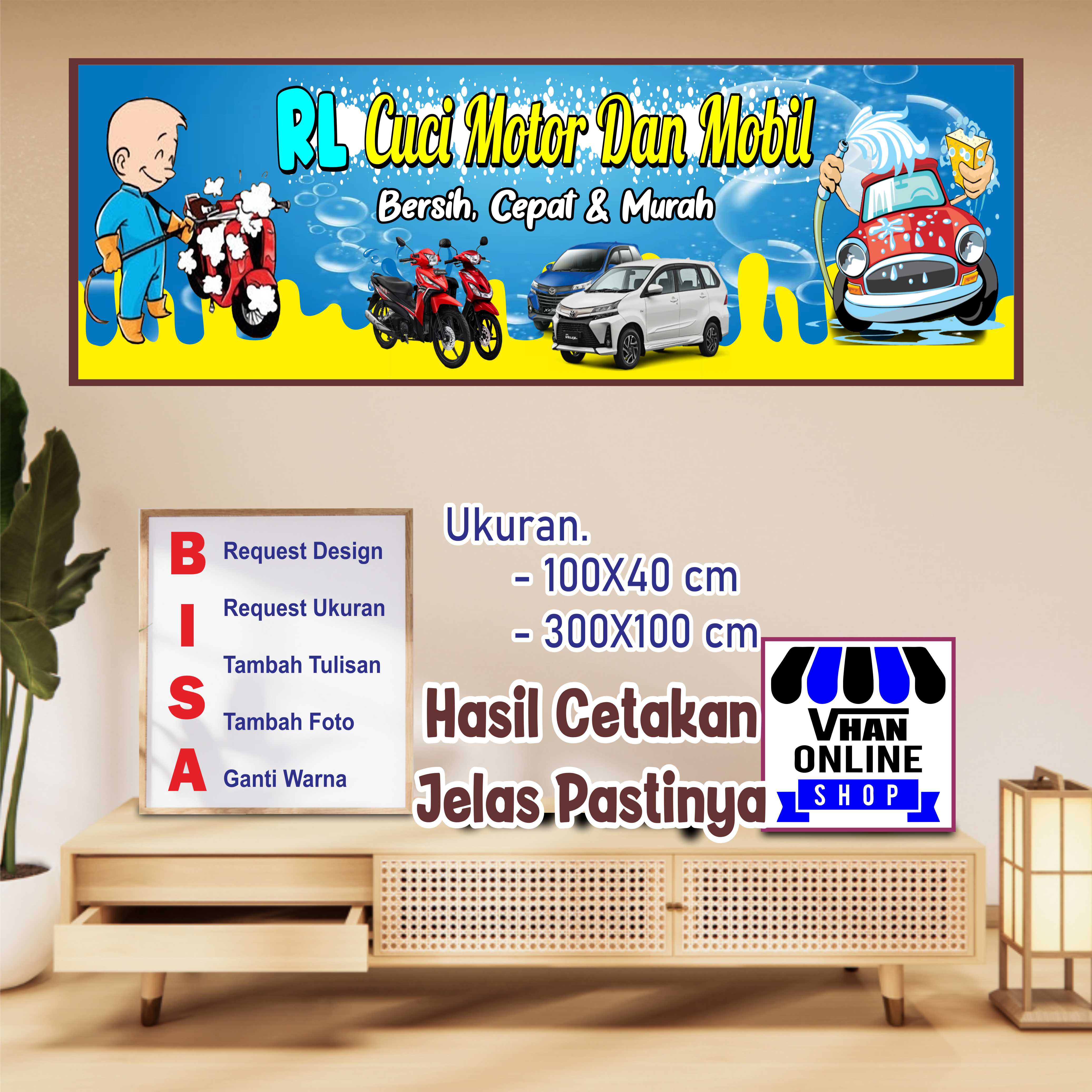 Cetak Spanduk Banner Steam Motor dan Mobil Atau Cuci Motor dan Mobil ...