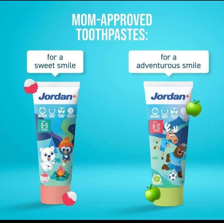 JORDAN TOOTHPASTE KIDS STEP 1 (0-5 TAHUN) STEP 2 (6-12 TAHUN) / PASTA ...