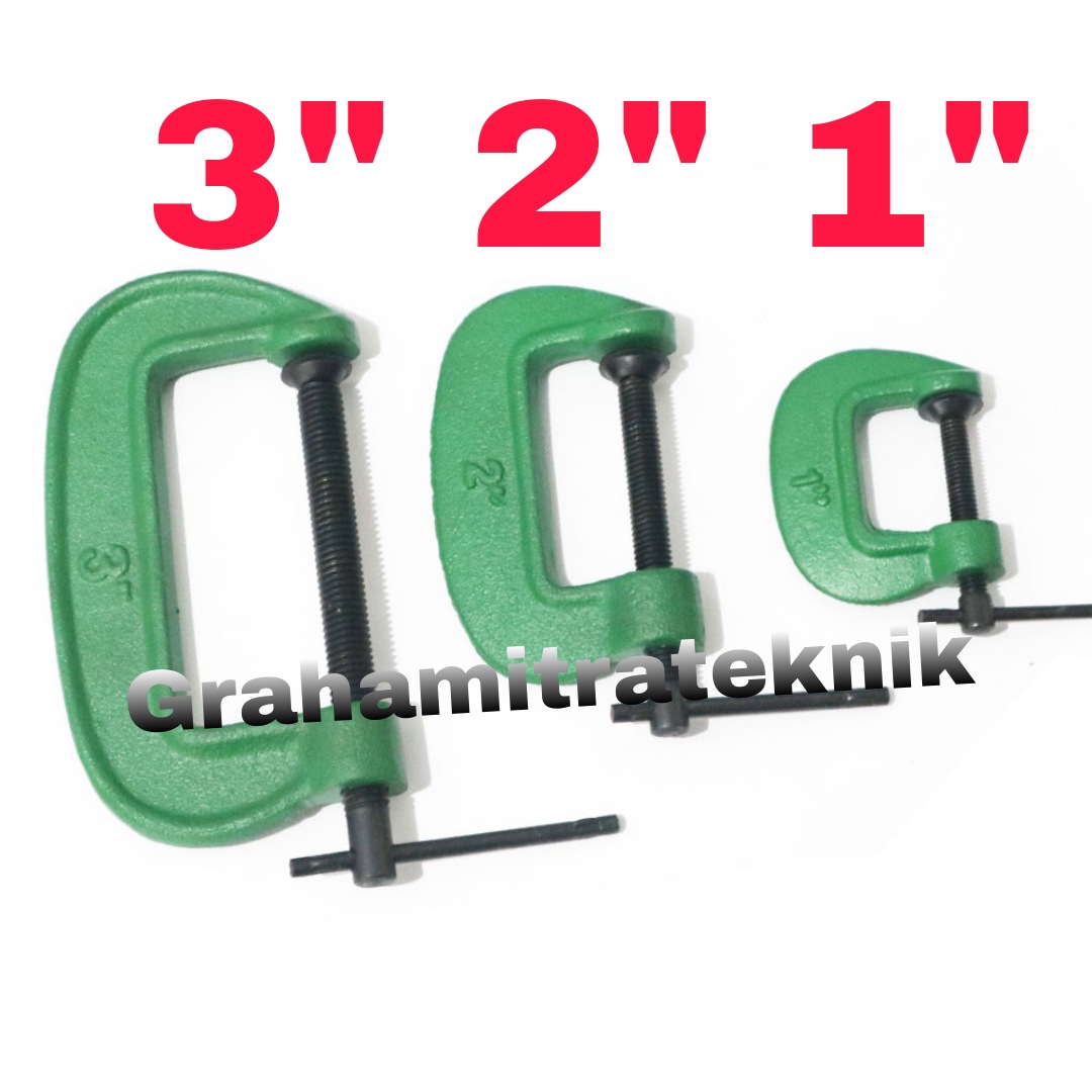 Amtech Klem C Set 3 Pcs / Clamp C Set / Penjepit Catok Kayu 1 2 3 Inch ...