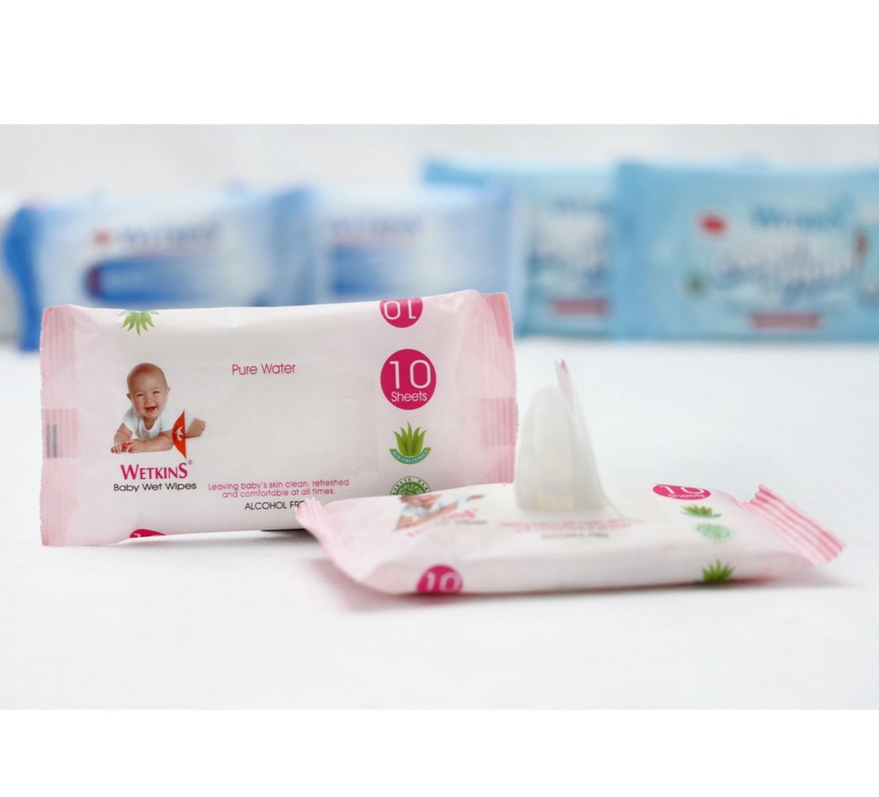 TISSUE BASAH WETKINS BABY PINK AND BLUE 10'S, 24'S, 50'S | TISU BASAH ...