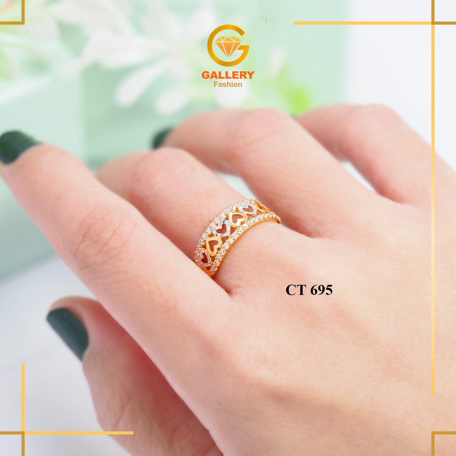 Cincin Emas 6K dan 8K Gold Variasi Garis Love CT 693 CT 695 CT 696 Ring ...