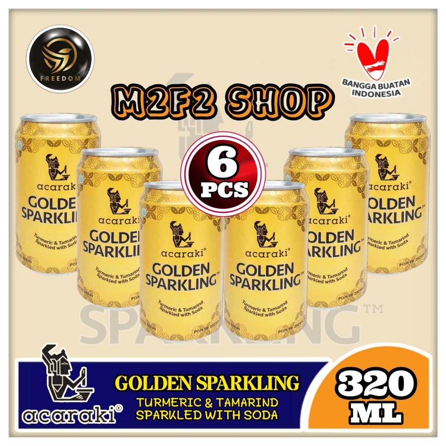 Acaraki Golden Sparkling Soda Rasa Kunyit Asam Kaleng - 320 ml (Kemasan 6 Pcs) | Lazada Indonesia