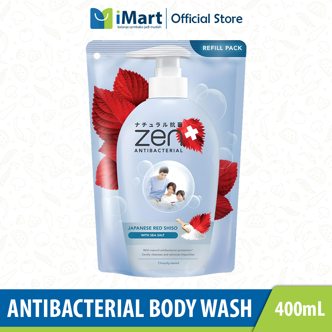 Zen Anti Bacterial Body Wash Shiso & Sea Salt Pouch 400mL | Lazada ...