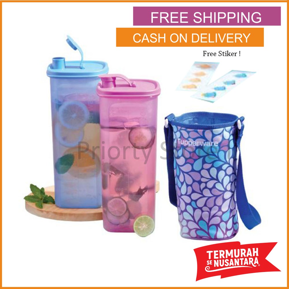 Tupperware Slim Line 2L 2pcs tas dan stiker Tupperware Promo Januari ...
