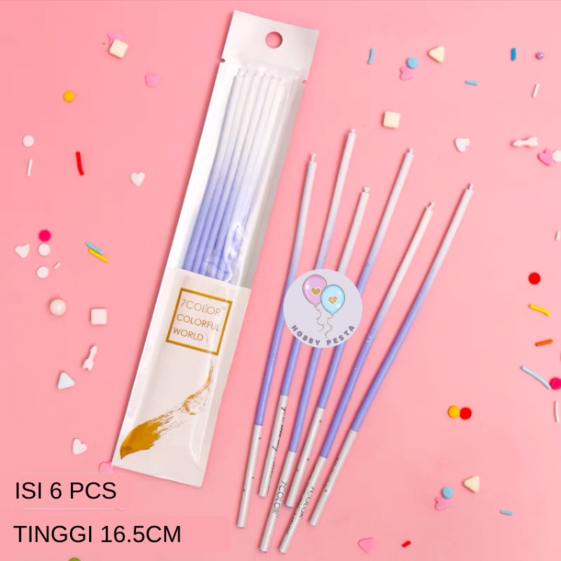 LILIN ULANG TAHUN POLOS GRADASI / LILIN BATANGAN / LILIN ULTAH ...