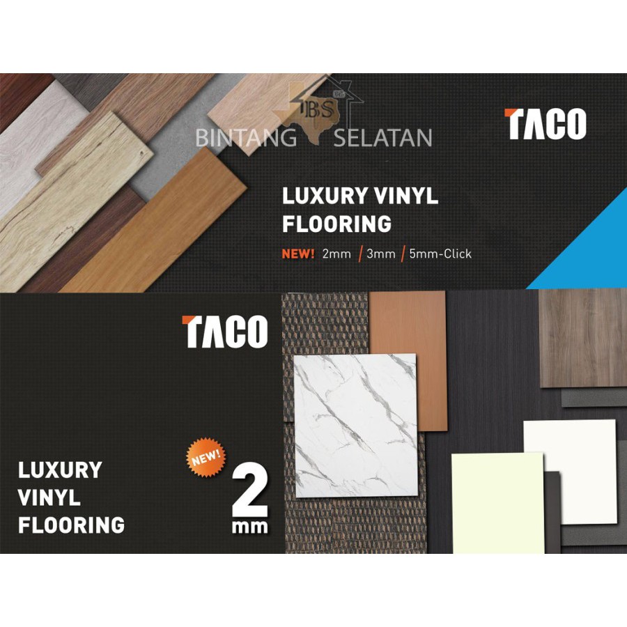 VINYL TACO FLOORING LUXURY PLANKS WOODGRAIN 2mm | Lazada Indonesia
