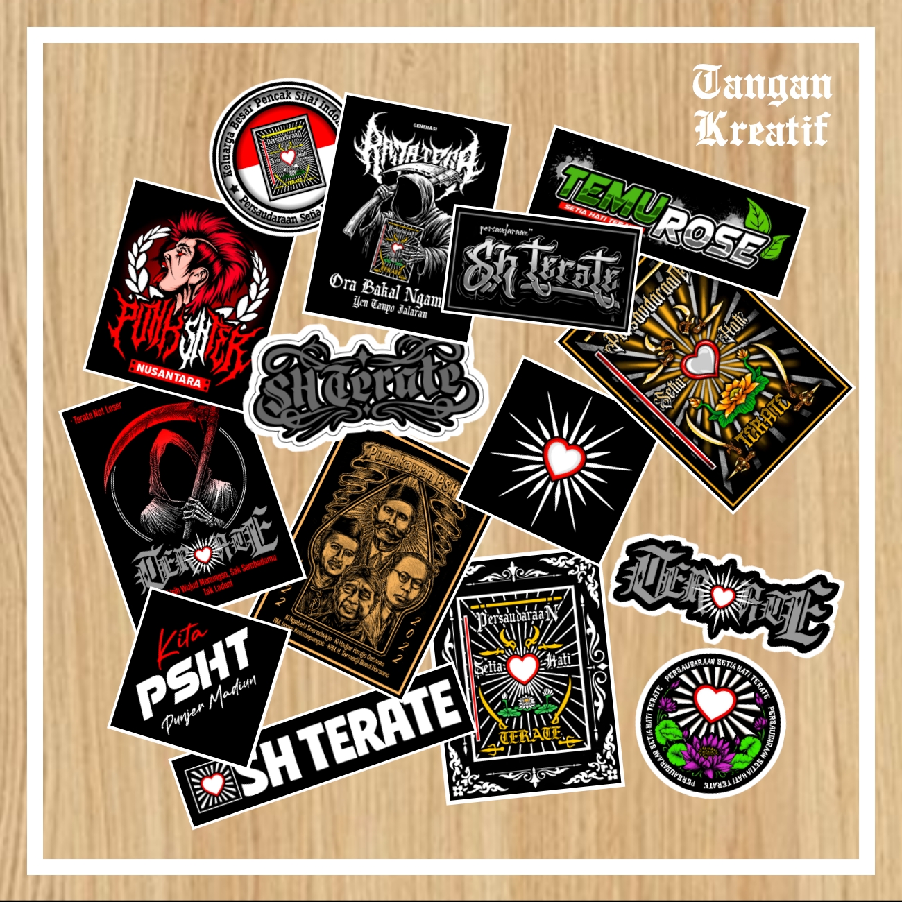 Stiker psht sudah cutting pola sticker pack psht isi 15 paket C ...