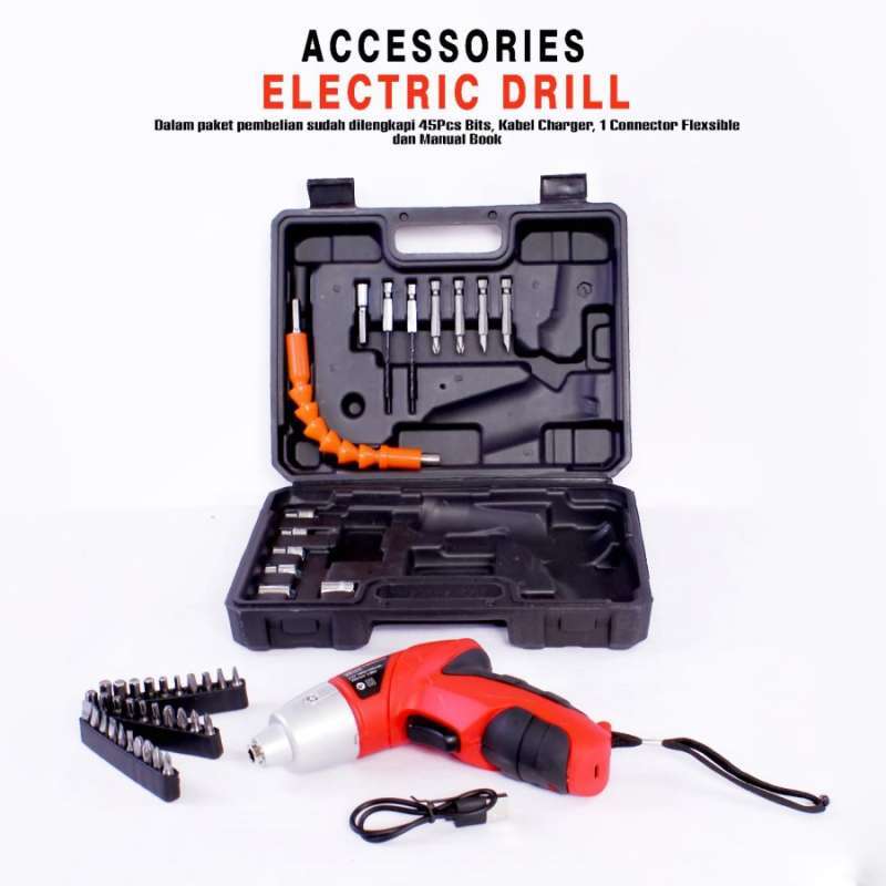 Mesin Cordless Screwdriver 4.2V Scerwdrver Bor Cordles Drill Mesin ...