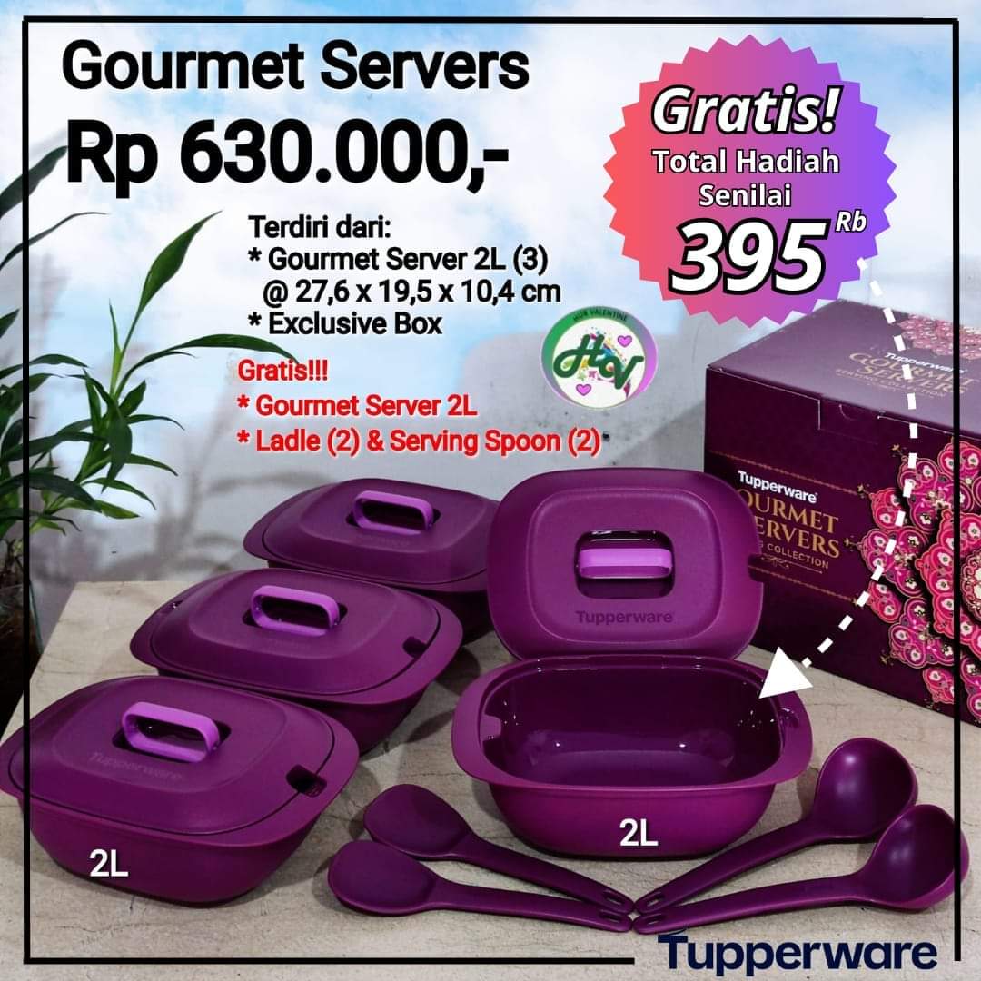 Tupperware gourment servers 2 liter set wadah saji set | Lazada Indonesia