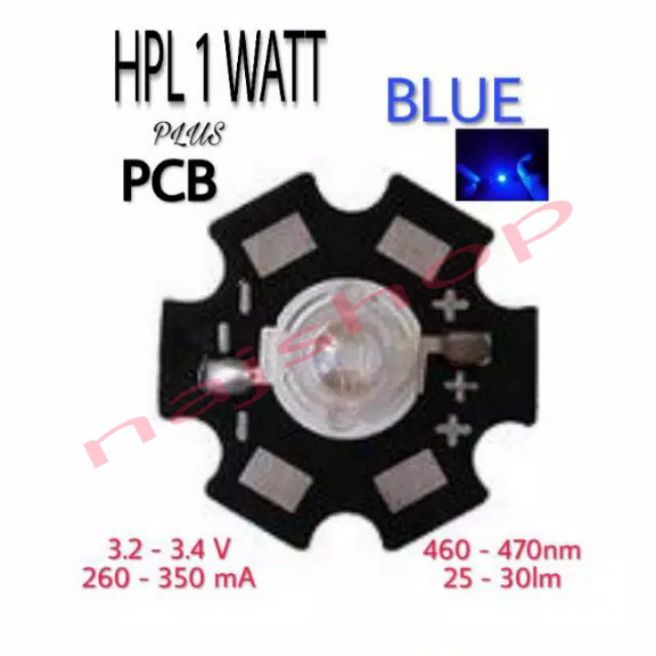 LAMPU LED HPL 1 WATT BLUE SUPER BRIGHT DENGAN PCB ALUMUNIUM | Lazada ...