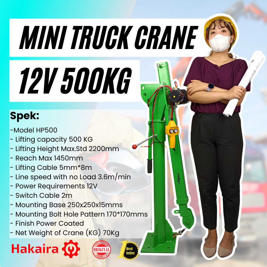 mini truck crane - katrol 12v 500 kg - katrol murah surabaya | Lazada ...