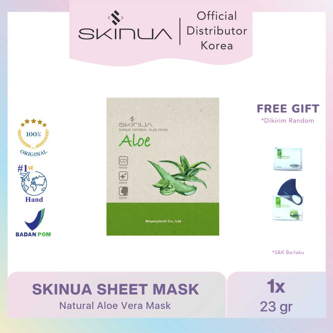 Skinua Natural Aloe Vera Sheet Mask / Masker Wajah | Lazada Indonesia