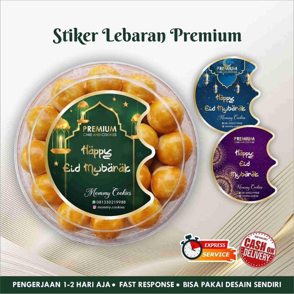 Stiker Lebaran PREMIUM Cromo / Eid Mubarak / Idul Fitri / Label makanan ...