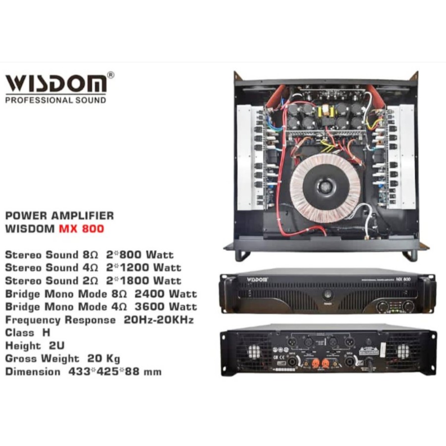 Power amplifier wisdom MX-800 original | Lazada Indonesia