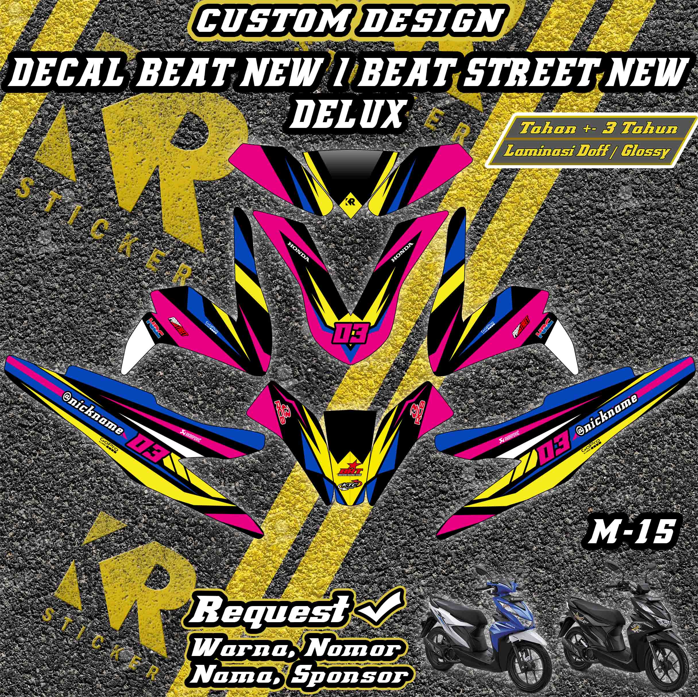 Stiker Decal fullbody Beat New / Beat Street New custom desain sticker ...