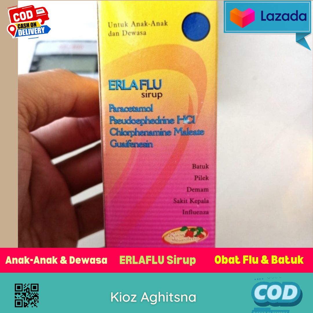erlaflu sirup 60 ml Erlaflu syrup 60ml Obat untuk FLu Demam Batuk ...