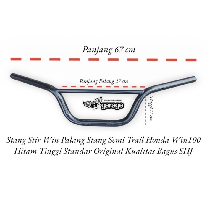 Stang Stir Honda Win HITAM Stang Stir palang Honda Win 100 Stang Semi ...