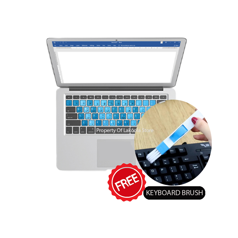 Stiker Keyboard Arab Motif Blue Free Kuas Pembersih Keyboard | Lazada ...