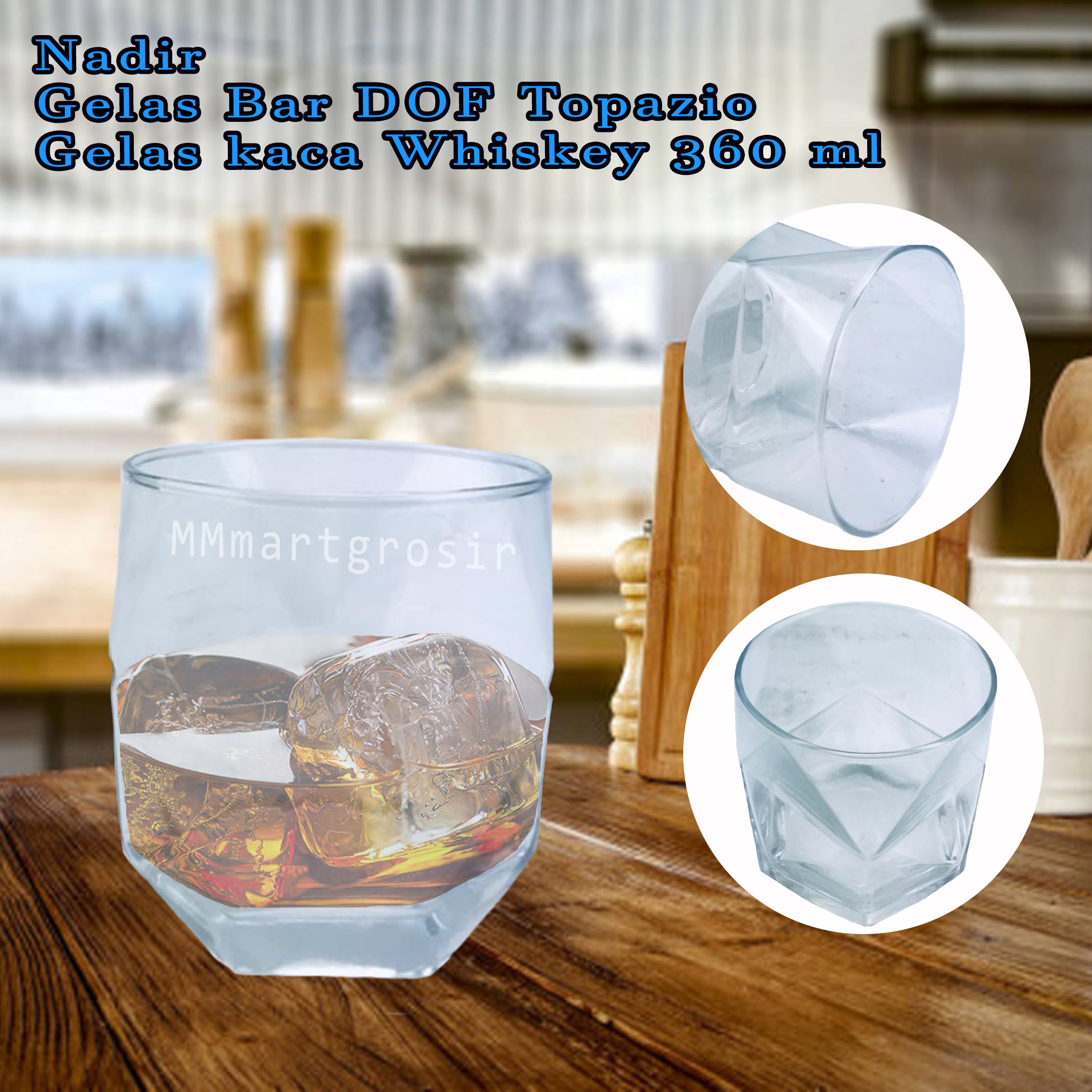 Nadir/Gelas Bar DOF Topazio/gelas kaca Whiskey/360 ml | Lazada Indonesia