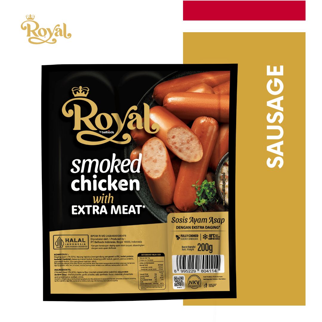 Makanan Frozen Foods Belfoods Royal CHEESE CHICKEN SAUSAGES 200Gram ...