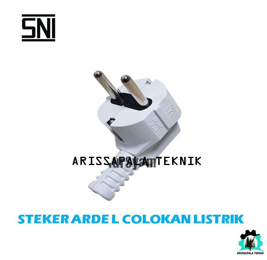 Steker Arde L Colokan Listrik Bengkok Bulat Putih Standar SNI | Lazada ...