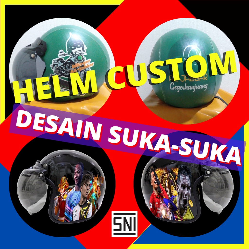 Helm Helem Custom Costum Costume Classic Cakil Nama Bandit Api Simpson ...