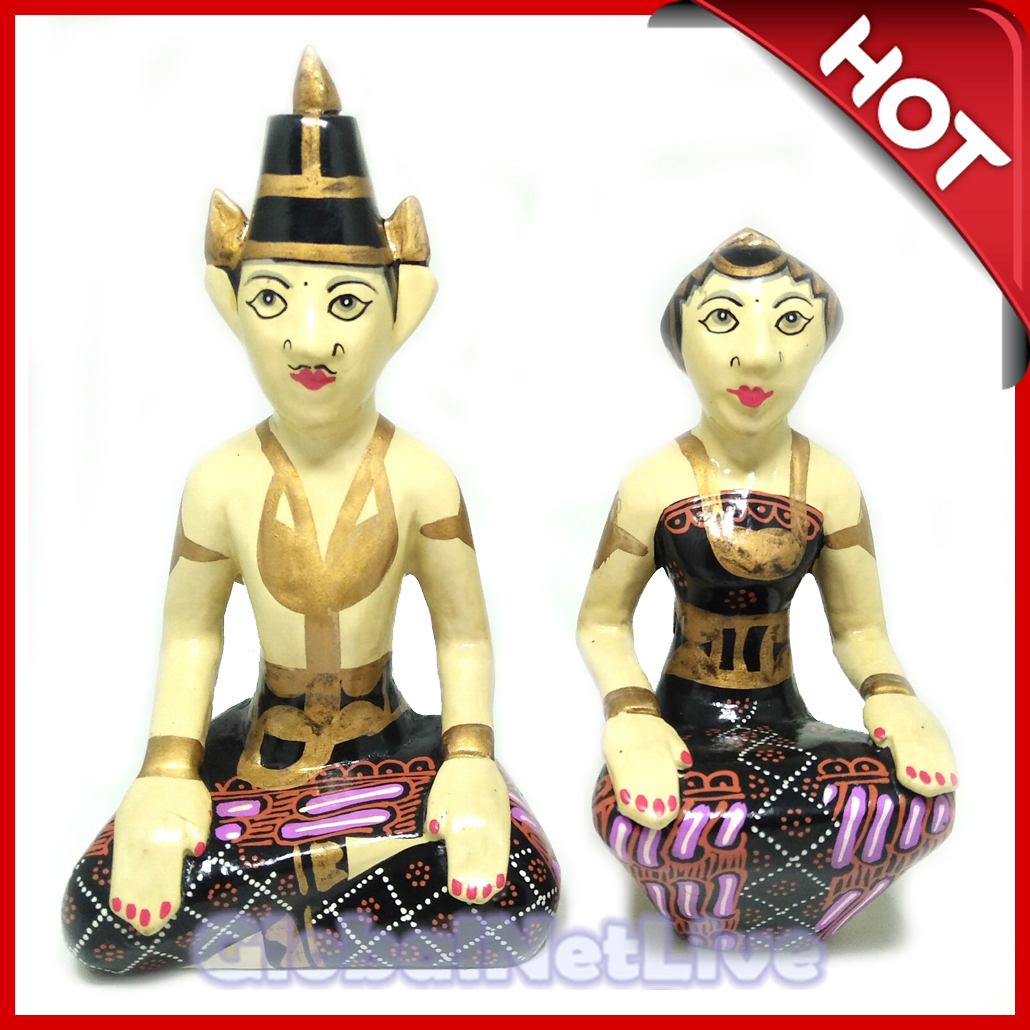 Pajangan Patung Loro Blonyo T20 Kayu Batik Khas Jogja | Lazada Indonesia