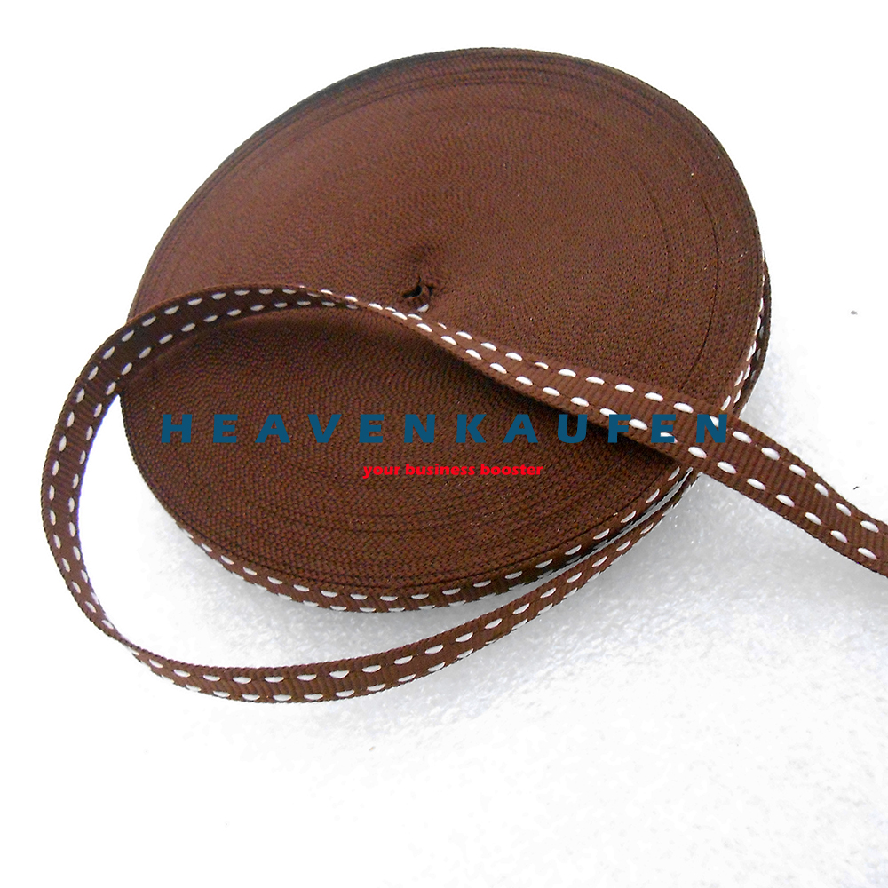Tali Webbing Lanyard 1 cm Halus Warna Coklat Bintik / Garis Putus Putih ...